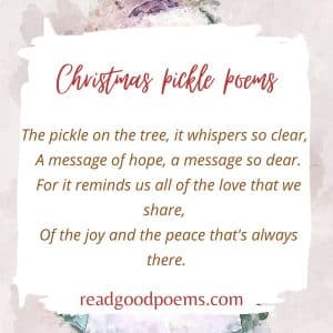 Christmas Pickle Poems to Add Fun to Your Holiday Tradition